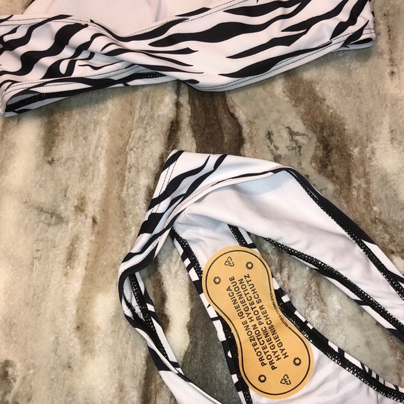 Swim | Zebra Print Tube Top Bikini Set | Poshmark